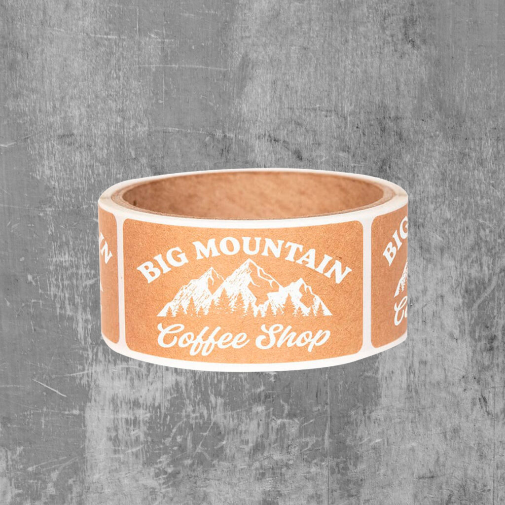 Full Color 1.5 in. x 3 in. Brown Kraft Paper Rectangle Roll Labels (500 ...